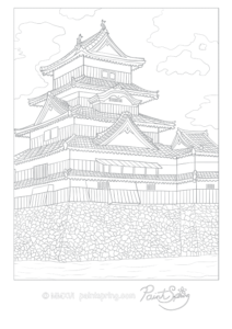 Printable Japan Adult Coloring Book - PaintSpring